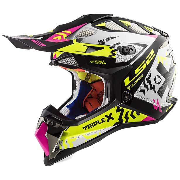 Ls2 Subverter Triplex 63-64 cm Black / High Vis Yellow / Pink ...
